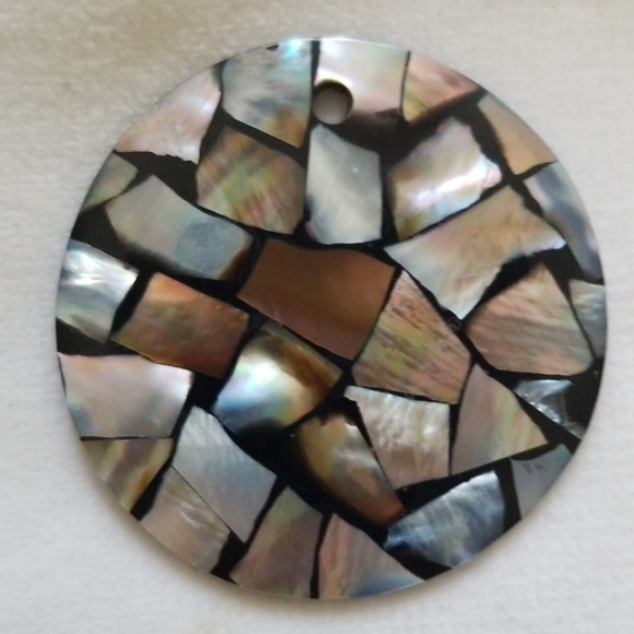Abalone Shell Pendant | Office | Abalone Shell Inlay Circular Jewelry ...